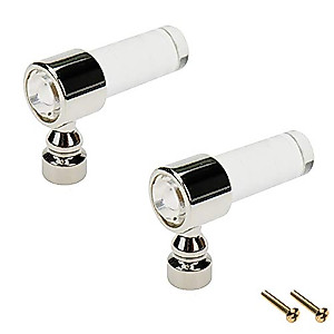 LC LICTOP 50mm Transparent Chrome Round Feet Acrylic Hooks 2pcs