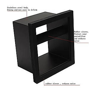 DIBTSA Espresso Coffee Ground Knock Box Chute, Built-in Desktop Waste Bucket, Stainless Steel Bottomless Knocking Residue Box (Rectangle)