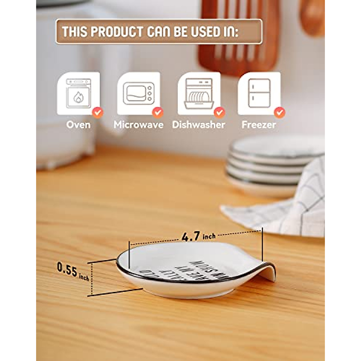 YMASINS Coffee Spoon Rest, Spoon Rest for Stove Top, Ceramic Spoon Holder for Stove Top, Utensil Rest for Kitchen Counter, Premium White Spoon Rest for Spoon, Ladles, Spatula, 2pcs