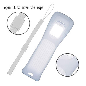 Lactivx 2X Wii Silicone Case Cover with Wrist Strap for Wii Remote Controller (White)
