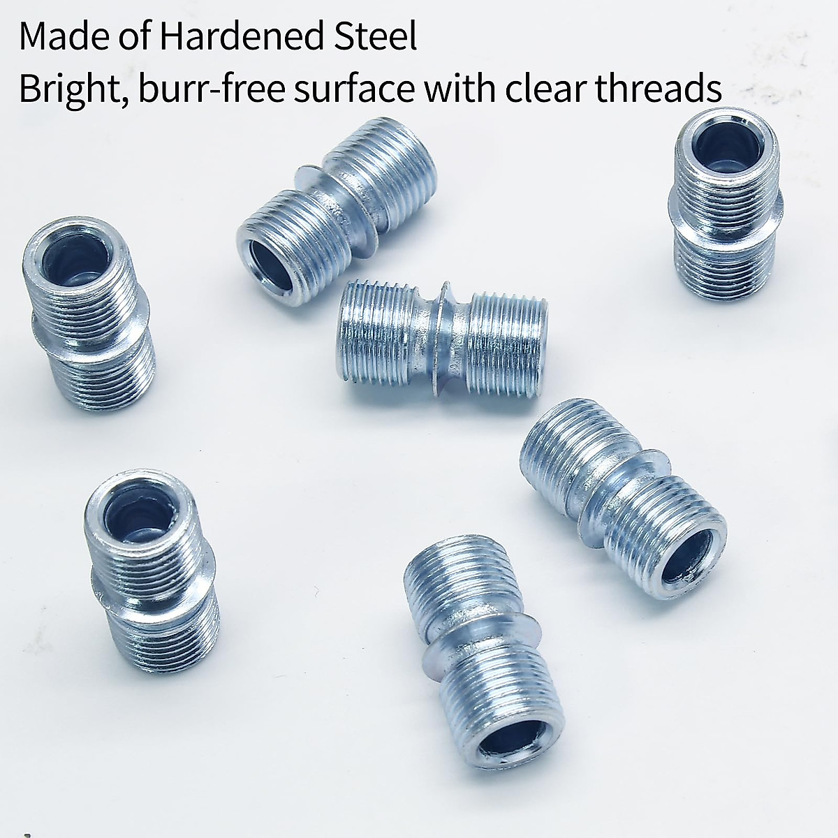 Coufce 8 PCS 1/2 Inch / 12.7mm Diameter Metal Rack Connector, Coarse Thread 0.019"/ 0.5mm Thick Shelving Connectors, Pole Connector, Wire Shelf Pole Connectors for Shelf Unit, Wire Rack Shelving