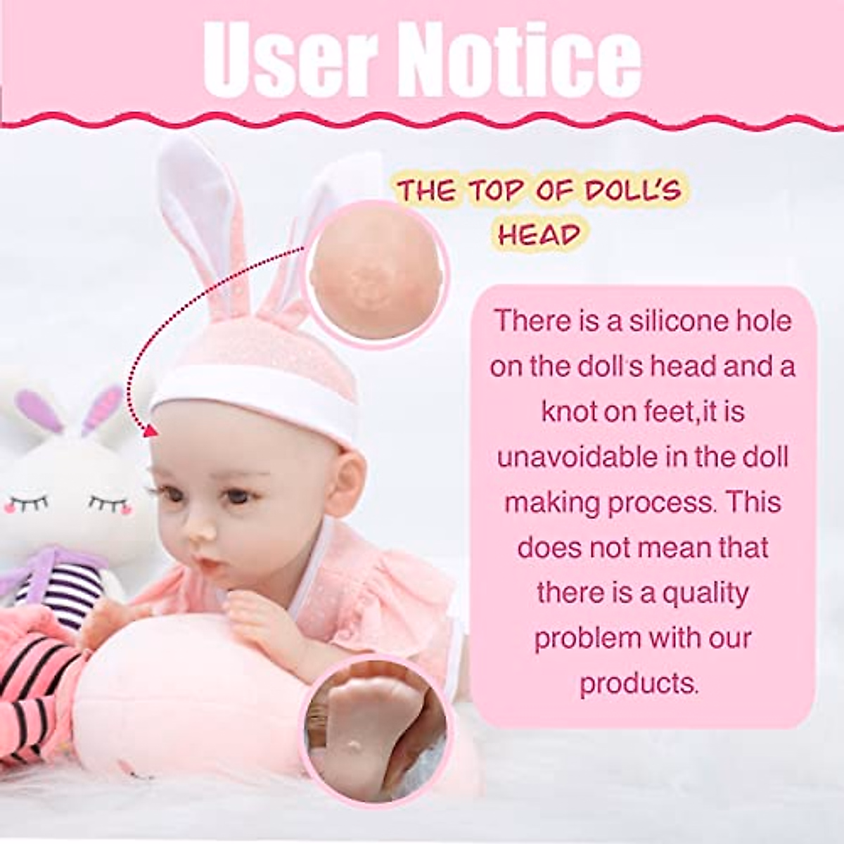 QARUQASE Lifelike Reborn Baby Doll - 19 Inch Skeleton, Silicone Full Body Realistic Newborn Girl, Soft Body, Waterproof