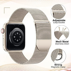 ZALAVER Metal Band Compatible with Apple Watch Bands 38mm 40mm 41mm 42mm 44mm 45mm 49mm Women Men,Adjustable Magnetic Stainless Steel Mesh Strap for iWatch Ultra/Ultra 2,Series 9 8 7 6 5 4 3 2 1 SE