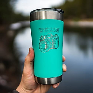 Tempercraft 20 oz Vacuum Insulated Tumbler w/Lid and Laser Engraved Customization Options - Stainless Steel, Double-Walled Travel Mug (Blue)