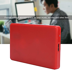 USB3.0 2.5 Inch Portable Mobile Hard Drive, 80GB Universal External Hard Drive for Computer Monitors and Laptop, Red(80G)