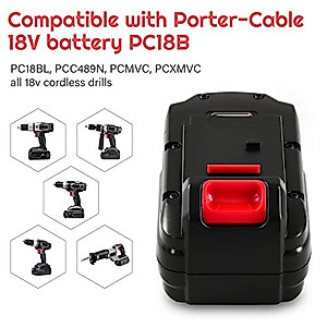 2Packs Upgraded to 4.0Ah High Capacity Ni-Mh PC18B Replacement Battery Compatible with Porter Cable 18V Battery PCC489N PCMVC PCXMVC Cordless Tools