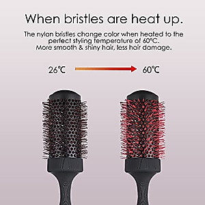 Large Ceramic Round Brush for Blow Drying, 2.9 Inch Ionic Thermal Barrel Hairbrush for Women Blowout, Styling, Curling, Smoothing, Straightening Medium to Long Wavy or Curly Hair
