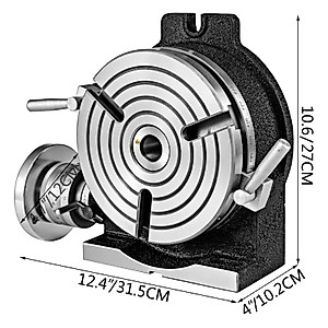 KACOME Rotary Tables 8’ / 200 mm Horizontal Vertical MT-3 Rotary Table 3 Slots/4 Slots for milling 360 Degree Table(8-inch 4-Slot)