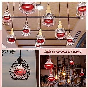 Treela 6 Pcs 110V Red Infrared Bulbs Medium E26 Base, Red Heat Lamp Flood Light Bulbs Heat Light Bulb for Bathroom Chickens Brooder Pets (250W)