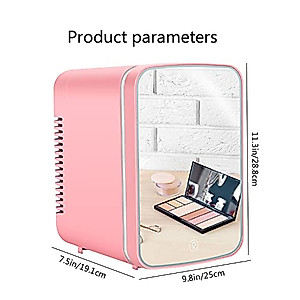 Mini Fridge Portable Cooler Warmer Skincare Fridge Compact Refrigerator Lightweight Beauty Fridge for Bedroom Office Car Boat Dorm Skincare,Pink