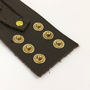 Semi Precious Stone Turquoise Leather Bracelet Button Closure (Turquoise)