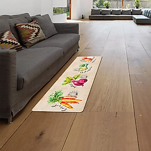 Vegetables Four Prints 2 PCS Memory Foam Kitchen Mats, Water Absorbent Kitchen Rugs, Anti-Skid Kitchen Mat and Rug for Kitchen, Floor Home, Office, Laundry, Sink Retro Kraft Paper Texture