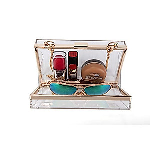 Nodykka Clear Purses and Handbags Crossbody Bags Clutch Purse Sport Events Stadium Approved Shoulder bag for Women(Gold)