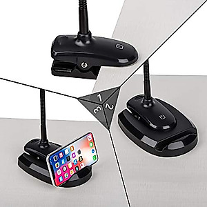 Magnifying Glass lamp, Dylviw 2X Magnifier Light with Metal clamp, Table Base Holder USB Powered Classic Black Portable Clip Desktop Magnifying lamp, Great for Daily Reading, Hobbies, Workbench