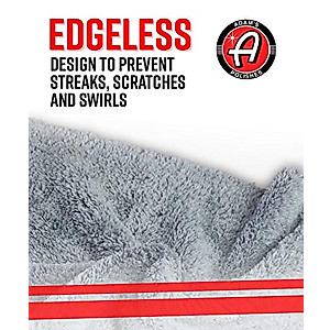 Adam's Borderless Grey Edgeless Microfiber Towel - Premium Quality 480gsm, 16 x 16 inches Plush Microfiber - Delicate Touch for The Most Delicate Surfaces (6 Pack)