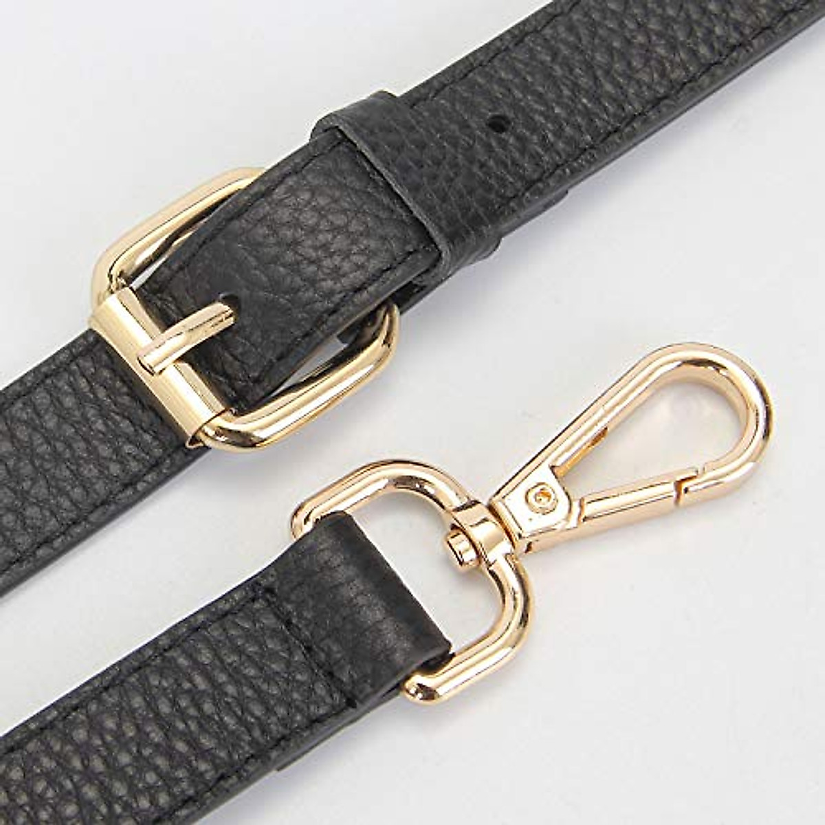 LIVE UP Full Grain Leather Adjustable Replacement Cross Body Purse Shoulder Strap Handbag Bag Wallet, 2/3” Wide (Black)
