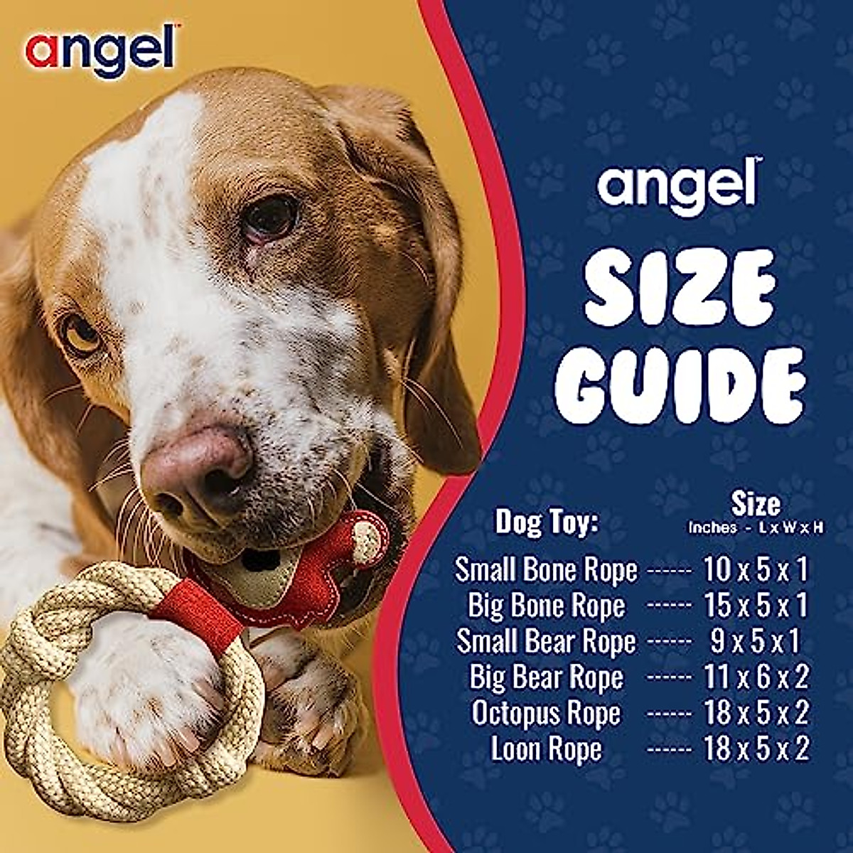 Angel Pet Supplies Bear Natural Rope Dog Toy | Handmade & Durable Dog Toys | Interactive & Mental Stimulation | Handmade Puppy Toys and Dog Toys
