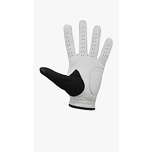 PIGEON WEDGE Leather Golf Glove for Men, Right Handed Golfers, White, Comfortable Design, Maximum Grip, All Weather Golfing Glove, Worn On Left Hand, Breathable, Durable, Gift for Golfers