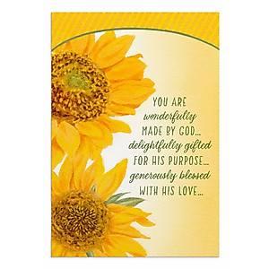 DaySpring - There is No One Like You - 4 Floral Birthday Card Assortment with Scripture - 12 Birthday Boxed Cards & Envelopes (U1199)