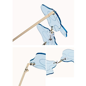 ENTHYI Mushroom Shape Sunglasses for Women Irregular Rimless Eyewear Retro rave Party halloween Sun Glasses