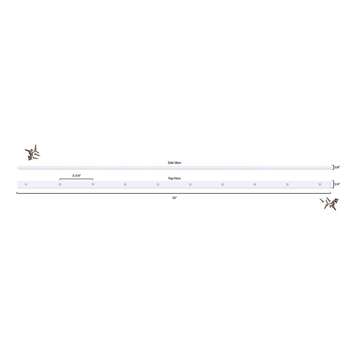 Hatsbi UHMW Crosscut Sled For Table Saw Sled Miter Bars 3/4" X 3/8" X 36" -Predrilled holes and 20 screws included For Jigs Fixtures or Miter Slots (size 3/4"x3/8") 2 UHMW Bars