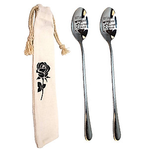 Three Human 2 Pieces Let's Have Coffee Together Forever Spoon, Gift for Friends or Girlfriend Coffee Lover