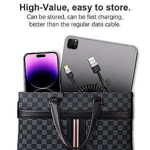 Coiled Lightning Cable for Car [2 Pack], Coiled Apple Carplay Cable 6ft [Apple Mfi Certified] Coil iPhone Charger Cord Compatible with Iphone14/13/12/11 Pro Max/Xs Max/Xr/Xs/X/8/7/Plus/6s Ipad/iPod