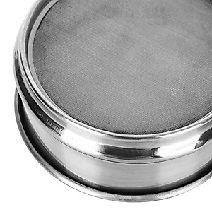 2 PCS 304 Stainless Steel Test Sieves, #200 Mesh 0.075mm + #80 Mesh 0.2mm Aperture Lab Standard Test Sieve, φ10cm/4”Dia Economy Test Sieve for Industrial Laboratory