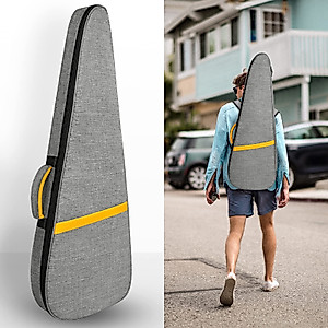 LETSROCK Electric Guitar Gig Bag, 39 Inch Electric Guitar Case with 0.5 Inch Thick Padding with Carry Handle, Pocket & Neck Strap Electric Guitar Bag Gray