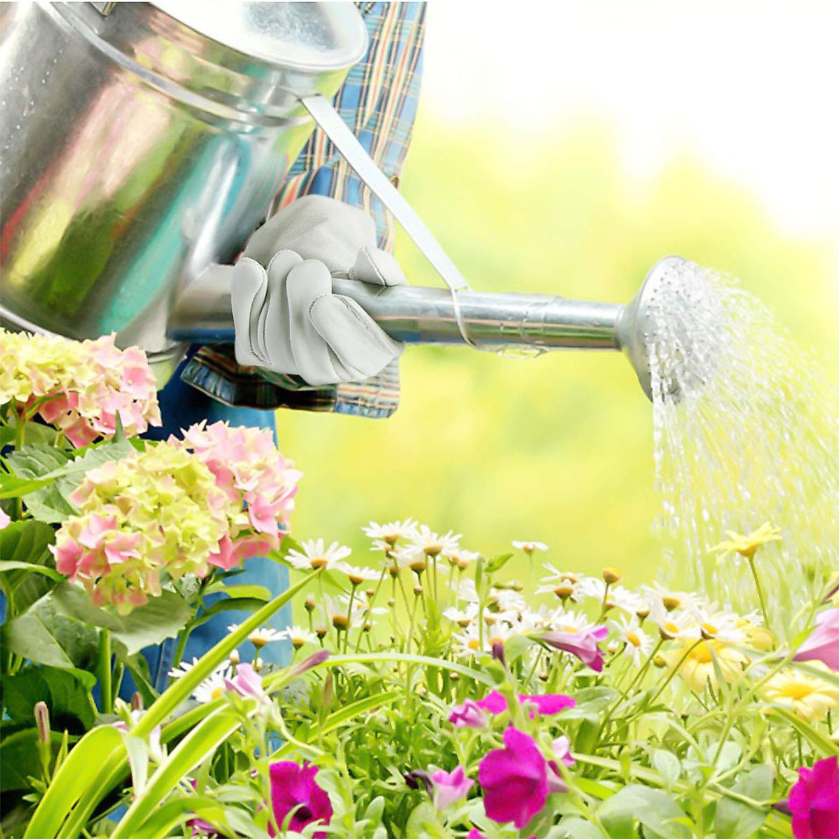 Haokaini Gardening Gloves Rose Pruning Gloves Thorn Proof Goatskin Cowhide Leather Garden Gloves Forearm Protection Gauntlet Gardening Gloves