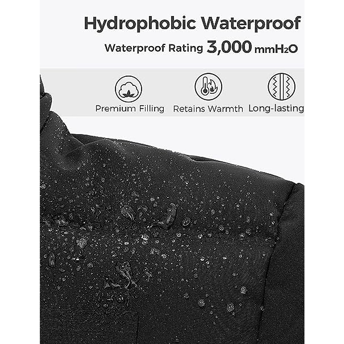 wantdo Men's Casual Bubble Coat with Fur Hood Warm Parka Jacket (Black, 2X-Large)