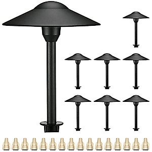Lumina Lighting® 3W Landscape Path Lights - Low Voltage Cast-Aluminum Outdoor Pathway Light and Area Light 3000K - 12V Waterproof - G4 LED 3W Lighting for Yard Garden Pathway (Black, (8-Pack))