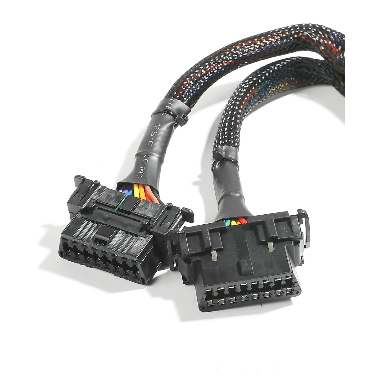 SUJADE YAKEFLY 1FT Thick Wire Underdash Splitter Cable,OBDII 16 Pin Splitter Extension,16pins Male 1 to 2 Female Splitter Y Cable 20awg Thick Wire Underdash Splitter Cable,Fits for Most Cars