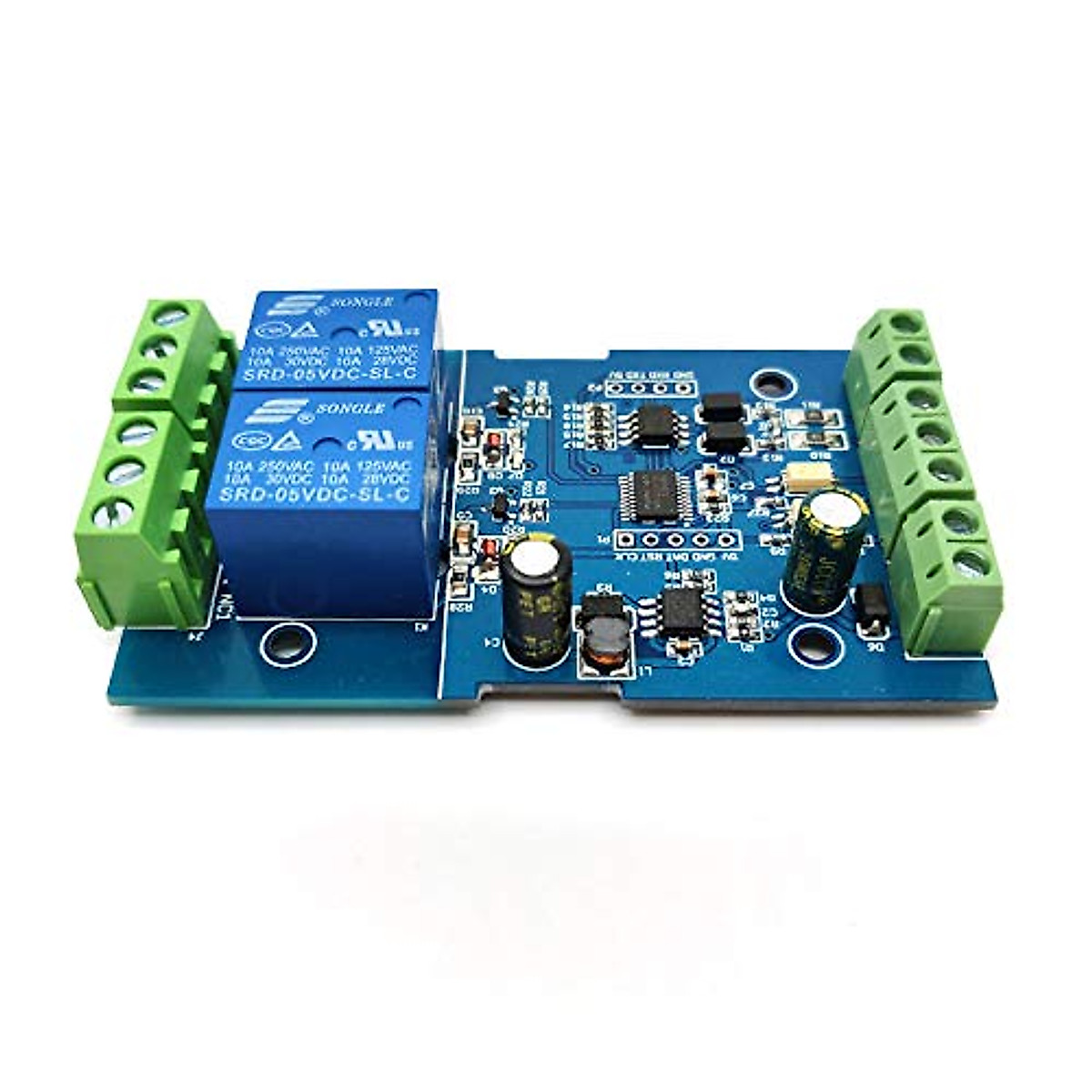 Taidacent 2 Way Modbus Rtu Relay Module Switching Input and Output RS485/TTL Communication Modbus Controlled Modbus Relay Board
