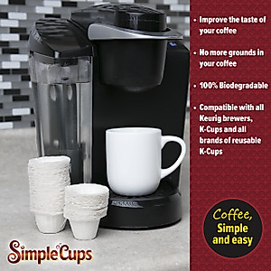 Disposable Paper Coffee Filters 300 count - Compatible with Keurig, K-Cup machines & other Single Serve Coffee Brewer Reusable K Cups - Use Your Own Coffee & Make Your Own Pods - Works with All Brands