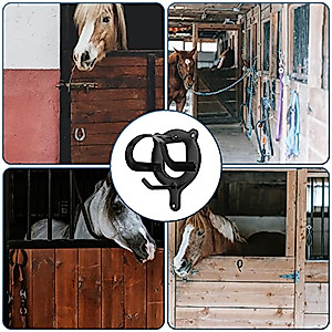 2pcs Horse Bridle Hooks, Bridle Holder Metal Bridle Bracket Horse Bridle Rack Wall Mount with Tubes and Screw for Tack Room, Barn, Stall (Black)