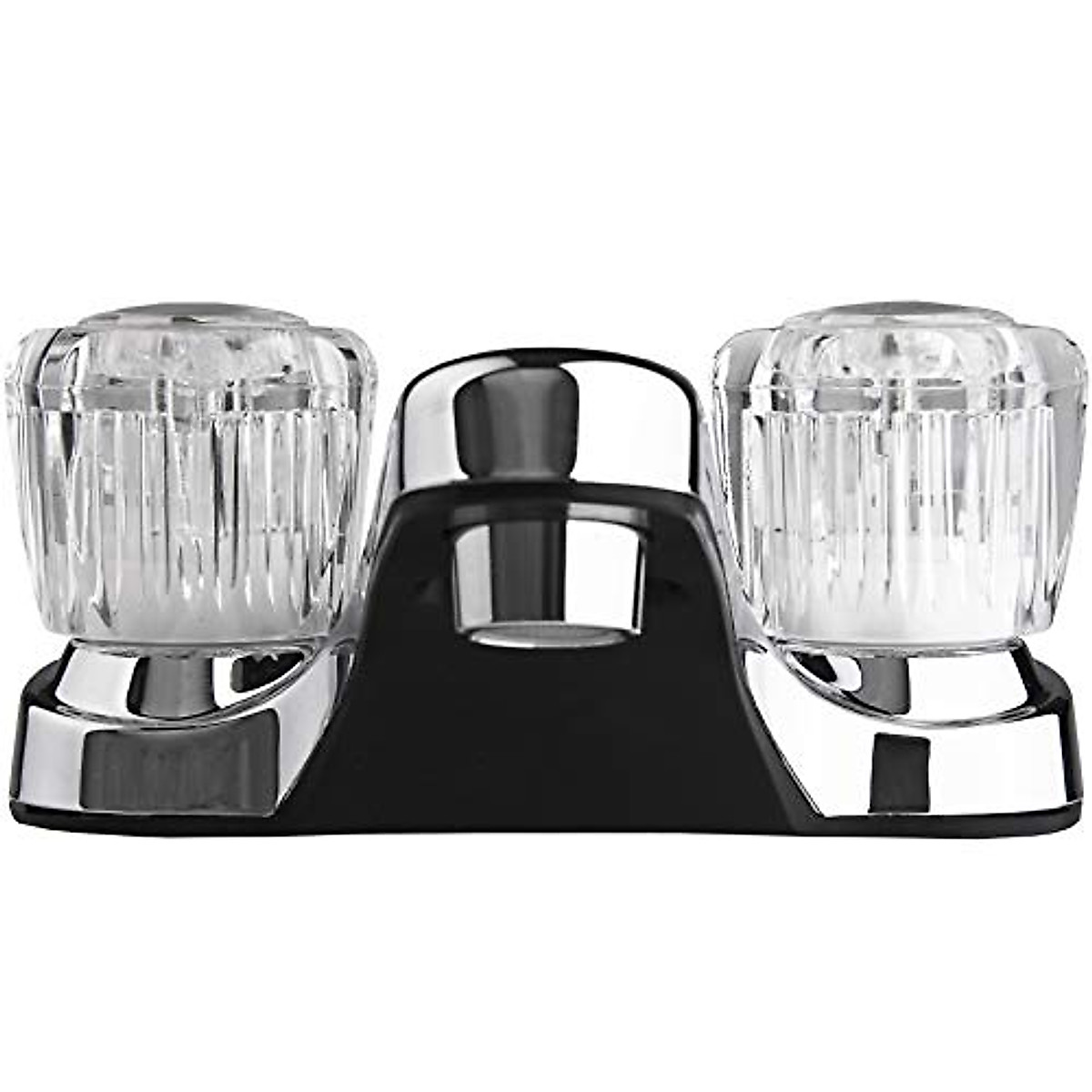 Dura Faucet DF-PL700A-CP RV Bathroom Sink Faucet with Clear Acrylic Knobs - 2-Handle (Chrome)
