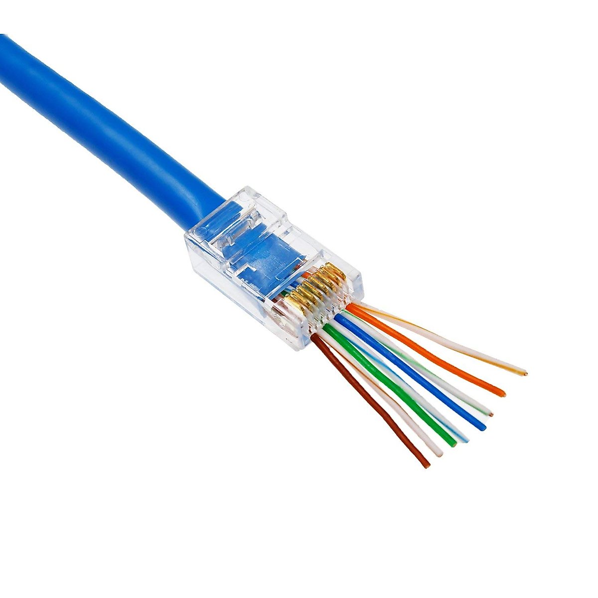 ITBEBE 100-Pack RJ45 Pass Through Connector | Cat 6 Connectors for High-Speed Data | Pass Through RJ45 with Gold-Plated Contacts | Universal Compatibility | Simplified Termination | Professional-Grade