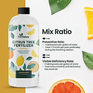 16oz Citrus Fertilizer & Fruit Tree Fertilizer - Makes 32 Gallons of Plant Fertilizer for Fruit Trees and Citrus Trees, Premium Citrus Tree Fertilizer and Liquid Plant Food, Water-Soluble Fertilizer