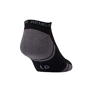 Under Armour Adult Resistor 3.0 No Show Socks, Multipairs , Black/Graphite (6-Pairs) , X-Large