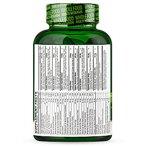 Whole Food Multivitamin for Men - Natural Multi Vitamins, Minerals, Organic Extracts - Vegan Vegetarian - 120 Tablets