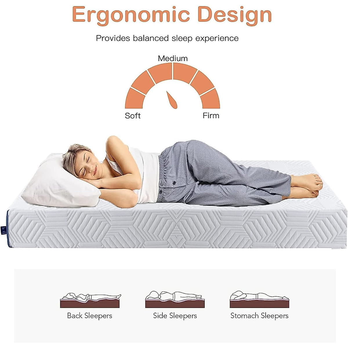 TMEOSK Queen Mattress, 12 inch Gel Memory Foam Green Tea Infused Mattress for a Cool Sleep & Pressure Relief, Tight Top Mattress, Medium Firm Feel with Motion Isolating, CertiPUR-US Certified(Queen)