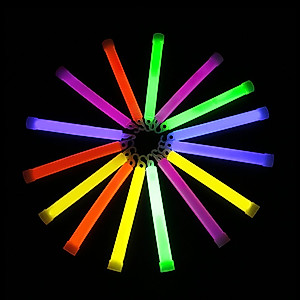 novelinks 50 Pcs 6'' Premium Glow Sticks Bulk - Ultra Bright Large Glow Necklaces Bulk Light up Necklaces Bulk Glow in The Dark Necklaces, Emergency Glow Sticks, Long-lasting Lighting Waterproof
