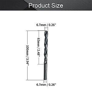 Utoolmart Round Shank Twist Drill Bit, 6.7 mm Dia HSS-4241 Twist Drill Bit, Black Drill Bit Drilling Tool, for Steel Aluminum Alloy, 10 Pcs