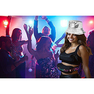 Joylife Metallic Bucket Hat Trendy Fisherman Hats Unisex Reversible Packable Sun Cap, Silver