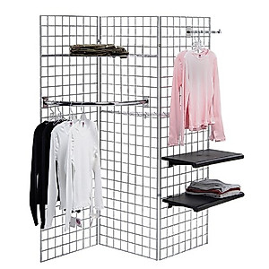 Only Garment Racks #1898C Grid Panels - Perfect Metal Grid for Any Retail Display, 2' Width x 5' Height, 3 Grids Per Carton (Polished Chrome) (Pack of 3)