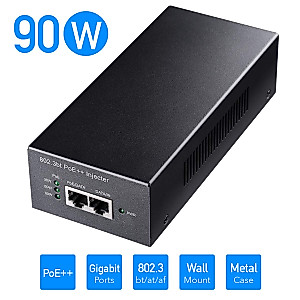 Cudy POE400 90W Gigabit Ultra PoE++ Injector Adapter, IEEE 802.3 bt /802.3at/802.3af Compliant, Up to 90W Ultra Power Supply, 10/100/1000Mbps Shielded RJ-45, Plug & Play, Metal housing