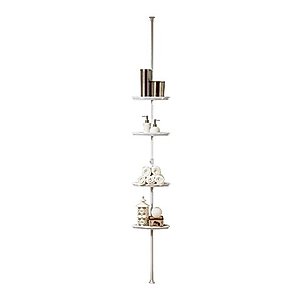Prince Hanger, One Touch Adjustable Corner Shower Caddy, PHUS-0081, White, Coated Steel, Made in Korea
