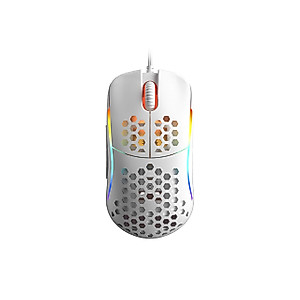 HK Gaming NAOS M Ultra Lightweight Honeycomb Shell Ambidextrous Wired RGB Gaming Mouse 12 000 cpi | 7 Buttons | 59 g (Naos-M, White)