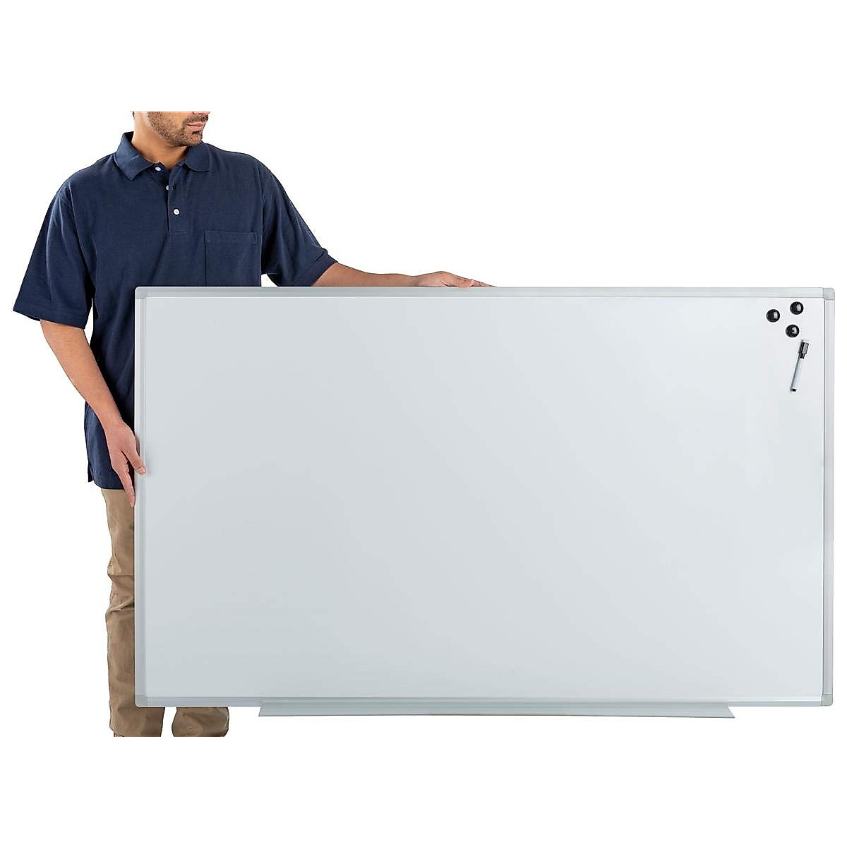Displays2go 60 x 36 Inch Magnetic Dry Erase Board, Wall Mounted – White (WHBWAL6036)